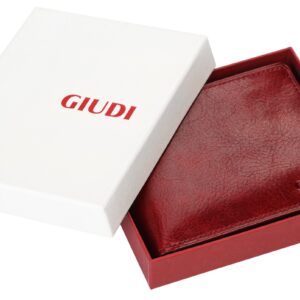 Giudi Deluxe Comfortable Bifold Men’s Wallet Made in Italy – 12 Business Credit Card Holder – ID Window - Soft Touch Genuine Cow Leather - Excellent Gift in Attractive Packaging