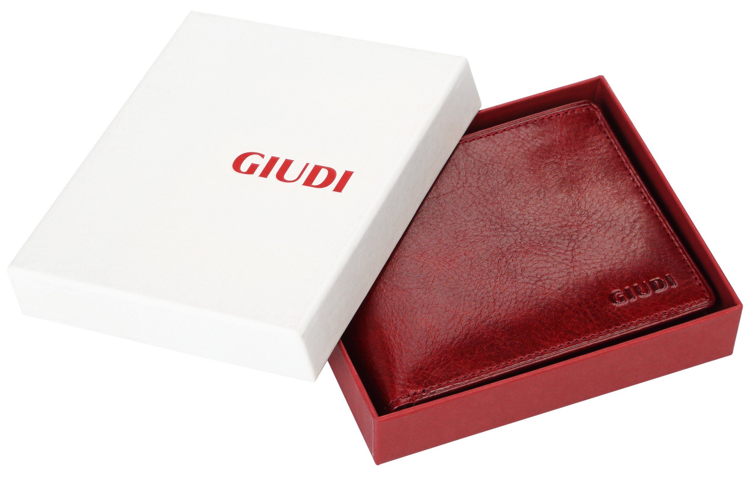 Giudi Deluxe Comfortable Bifold Men’s Wallet Made in Italy – 12 Business Credit Card Holder – ID Window - Soft Touch Genuine Cow Leather - Excellent Gift in Attractive Packaging