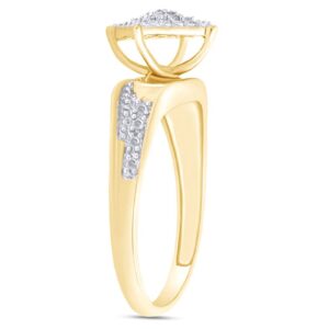 Jewel Zone US Natural Diamond Accent Engagement and Wedding Fashion Ring in 14k Gold Over Sterling Silver (0.03 Ct)