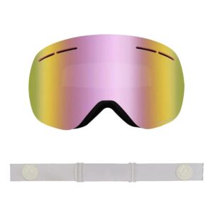 dragon alliance x1s ski goggles, medium, white, whiteout/luma pink ion lens