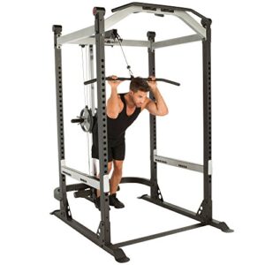 fitness reality x-class light commercial squat rack power cage with adjustable dip bars| optional lat pulldown |