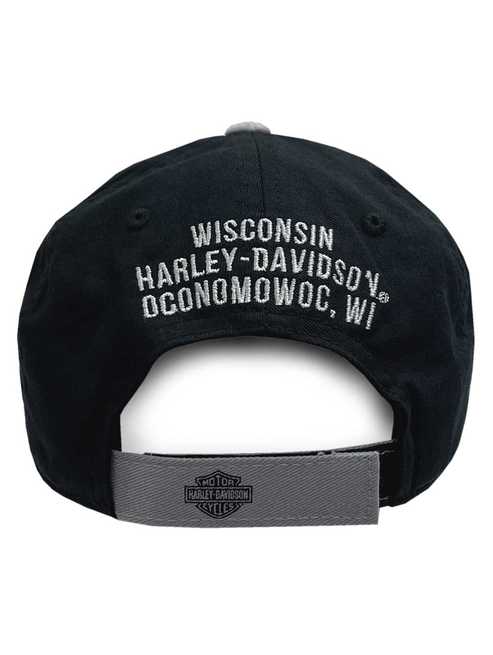 Harley-Davidson Women's Spiked Monogram Frayed H-D Baseball Cap w/Silver Wings