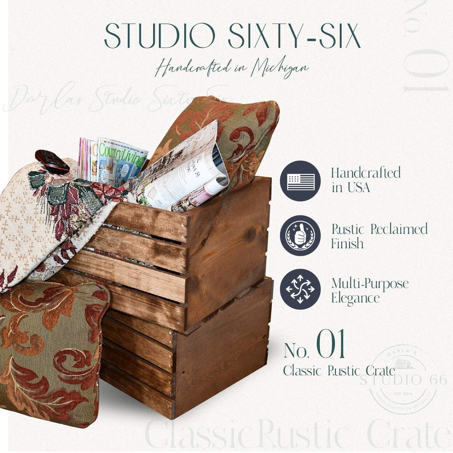 Darla'Studio 66 Rustic Wood Crate