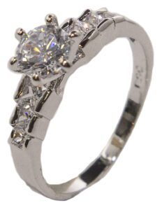 women's rhodium plated dress ring round and princess cut cz 015 (7)