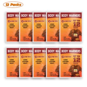 Body Warmers with Adhesive Backing Air Activate Heat Patch Disposable Gives 12 Hours Warm Pad - 12 Packs