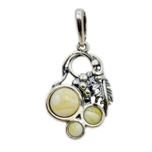 autumn garden' sterling silver natural butterscotch baltic amber pendant