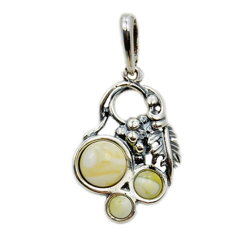 Autumn Garden' Sterling Silver Natural Butterscotch Baltic Amber Pendant