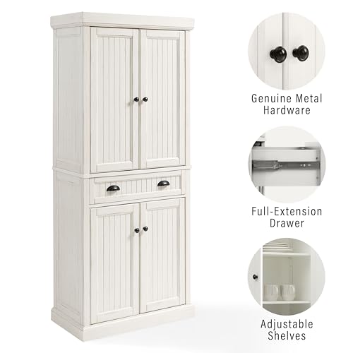 Crosley Furniture Seaside Kitchen Pantry Cabinet - Distressed White