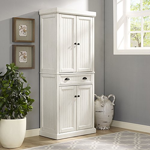 Crosley Furniture Seaside Kitchen Pantry Cabinet - Distressed White