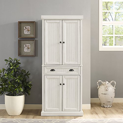 Crosley Furniture Seaside Kitchen Pantry Cabinet - Distressed White