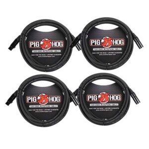 pighog xlr 15 foot 4 pack tour grade microphone cables