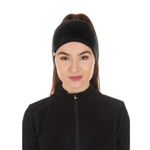 merino wool reversible headband black one size