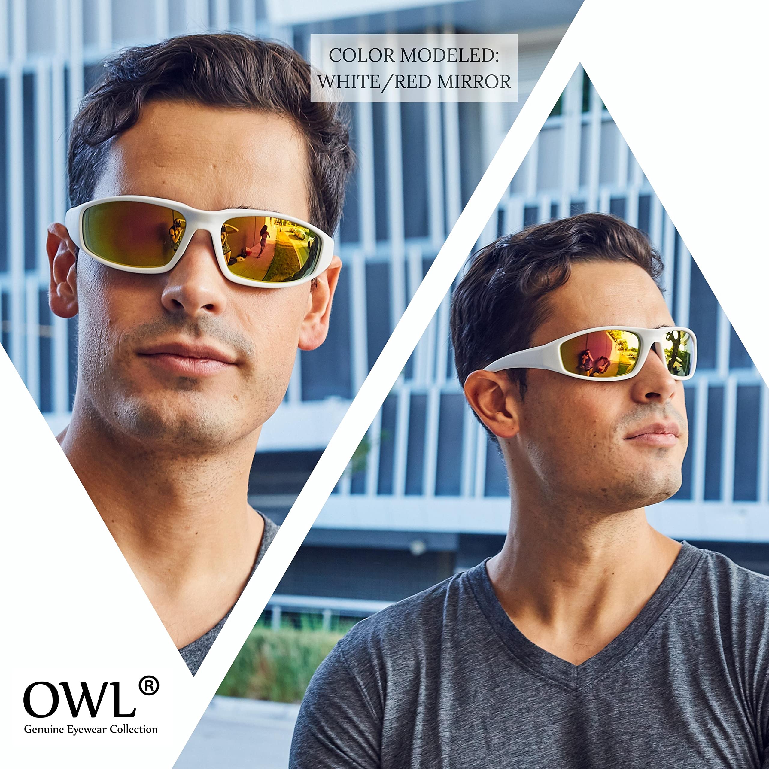 OWL Motorcycle Glasses Men Women Foam Padded White Frame Cycling Riding Glasses UV400 Polycarbonate Motorcycle Goggles