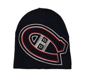 montreal canadiens blue hype big logo skull cap - nhl cuffless winter knit beanie toque hat by nhl