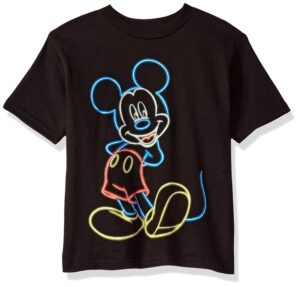 disney boy's mickey mouse short sleeve t-shirt, mickey black, 5/6