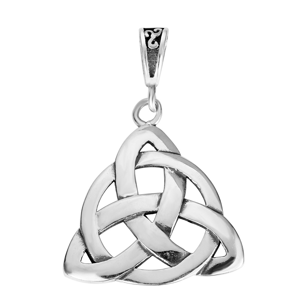 CloseoutWarehouse Sterling Silver Wiccan Triquetra Pendant 20MM