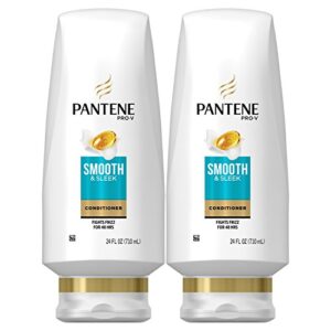 pantene argan oil conditioner for frizz control, smooth and sleek, 24 fl oz (pack of 2) (packaging may vary)