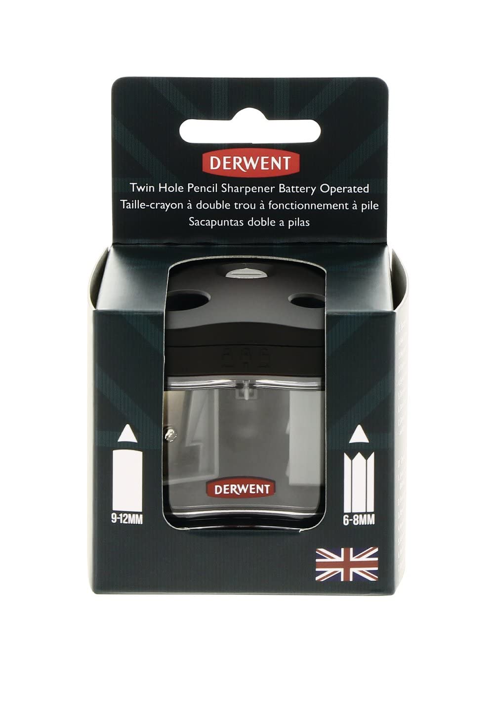 Derwent Pencil Sharpener, Battery Operated, Twin Hole Sharpener (2302332)