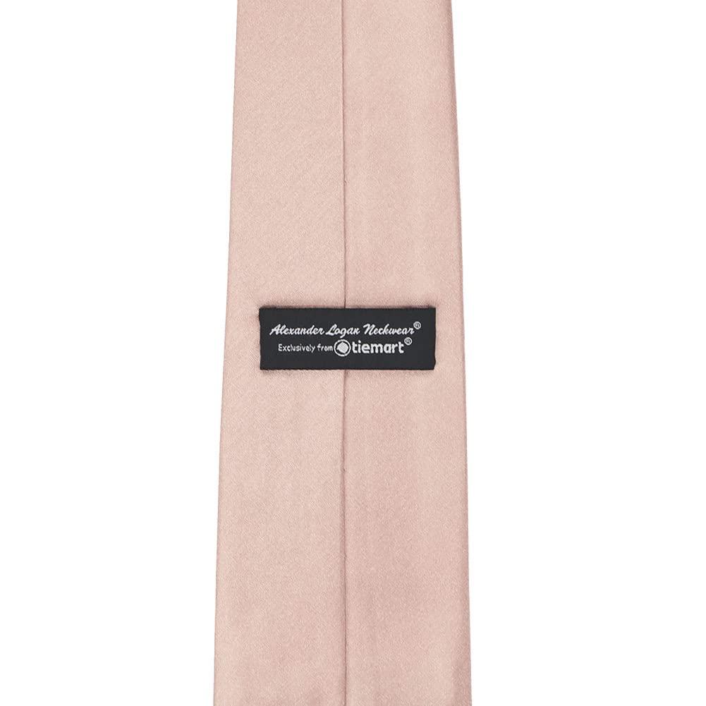 tiemart Solid Color Necktie (Blush Pink)