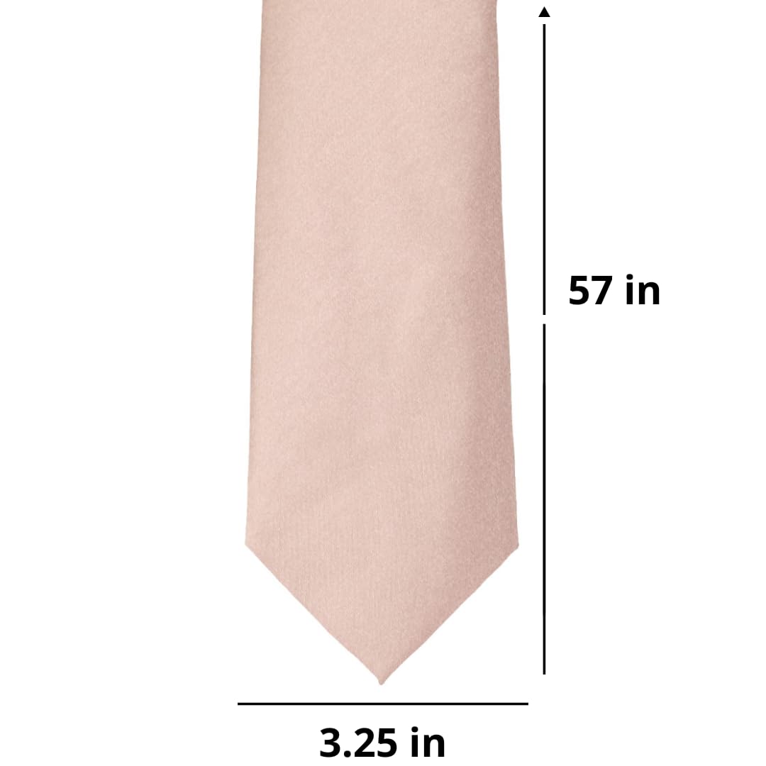 tiemart Solid Color Necktie (Blush Pink)