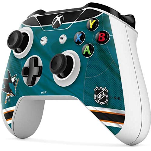 Skinit Decal Gaming Skin compatible with Xbox One S Controller - Officially Licensed NHL San Jose Sharks Home Jersey Design