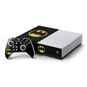 skinit decal gaming skin compatible with xbox one s console and controller bundle - officially licensed warner bros batman logo design