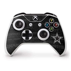 skinit decal gaming skin compatible with xbox one s controller - officially licensed nfl dallas cowboys black & white design