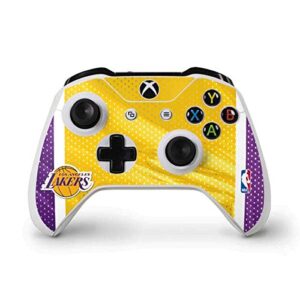 skinit decal gaming skin compatible with xbox one s controller - officially licensed nba los angeles lakers home jersey design