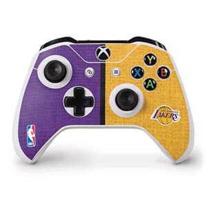 skinit decal gaming skin compatible with xbox one s controller - officially licensed nba los angeles lakers canvas design