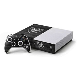 skinit decal gaming skin compatible with xbox one s console and controller bundle - officially licensed nfl las vegas raiders black & white design