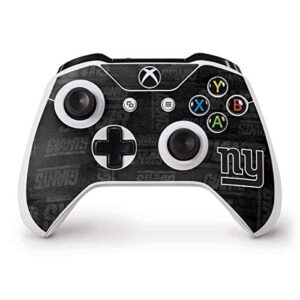 skinit decal gaming skin compatible with xbox one s controller - officially licensed nfl new york giants black & white design