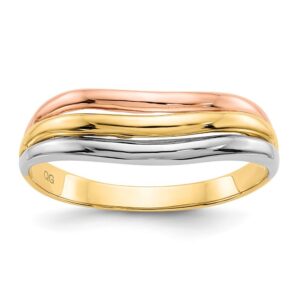 jewels by lux 14k tri color gold fancy ring