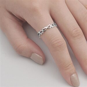 Eternity Heart Love Promise Cute Ring New .925 Sterling Silver Band Size 10