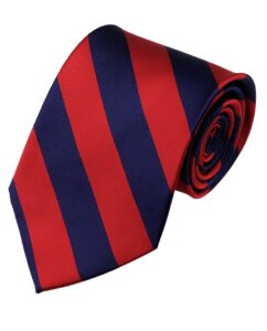 nyfashion101 men's 3.5" regular college stripe woven tie, ds navy/red