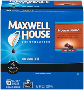 maxwell house house blend k-cup pods, 18 count (pack of 6)