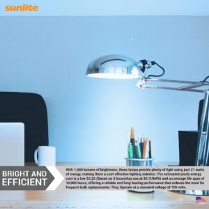 Sunlite FML27/65K/2PK Quad Tube Plug-in Compact Fluorescent Lamp, FML 4-Pin, 27 Watts, 1500 Lumens, 6500K Daylight, 4-Pin (GX10q4) Base, 120 Volts, 2 Pack