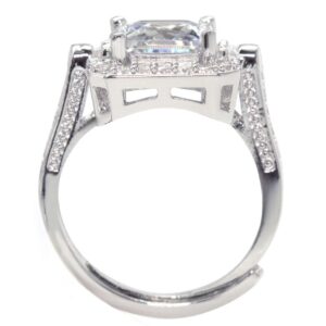 Weiss Radiant Cut CZ Engagement Ring and Cocktail Ring - ADJUSTABLE sizes 6 thru 11