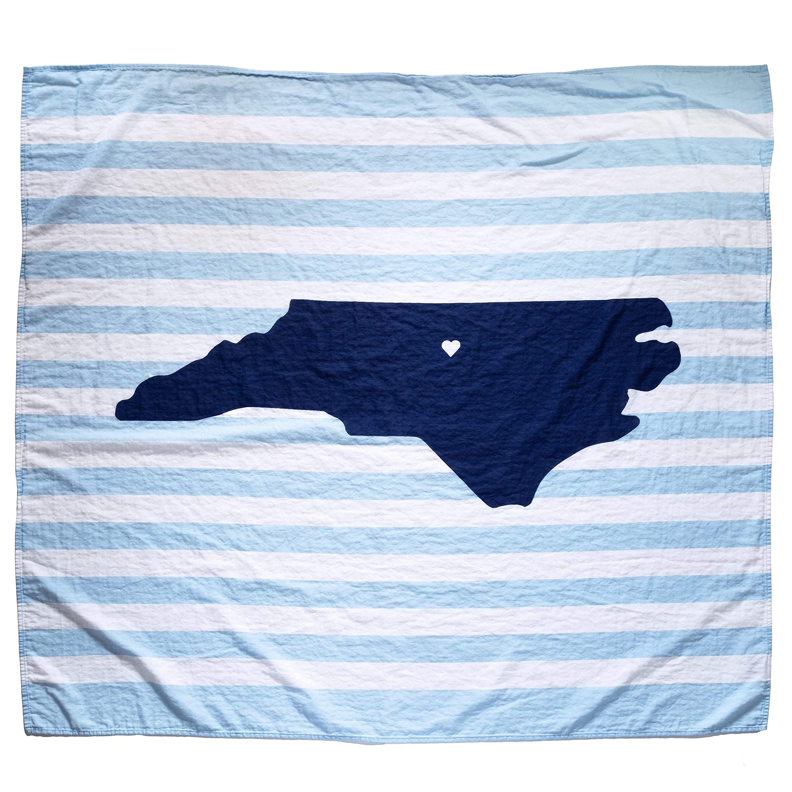 TWIG & BALE Chapel Hill North Carolina Baby Blanket Organic Cotton Muslin Swaddle Blanket - 47" x 43" - Fans of UNC Baby Gift for Boys Girls Receiving Blankets