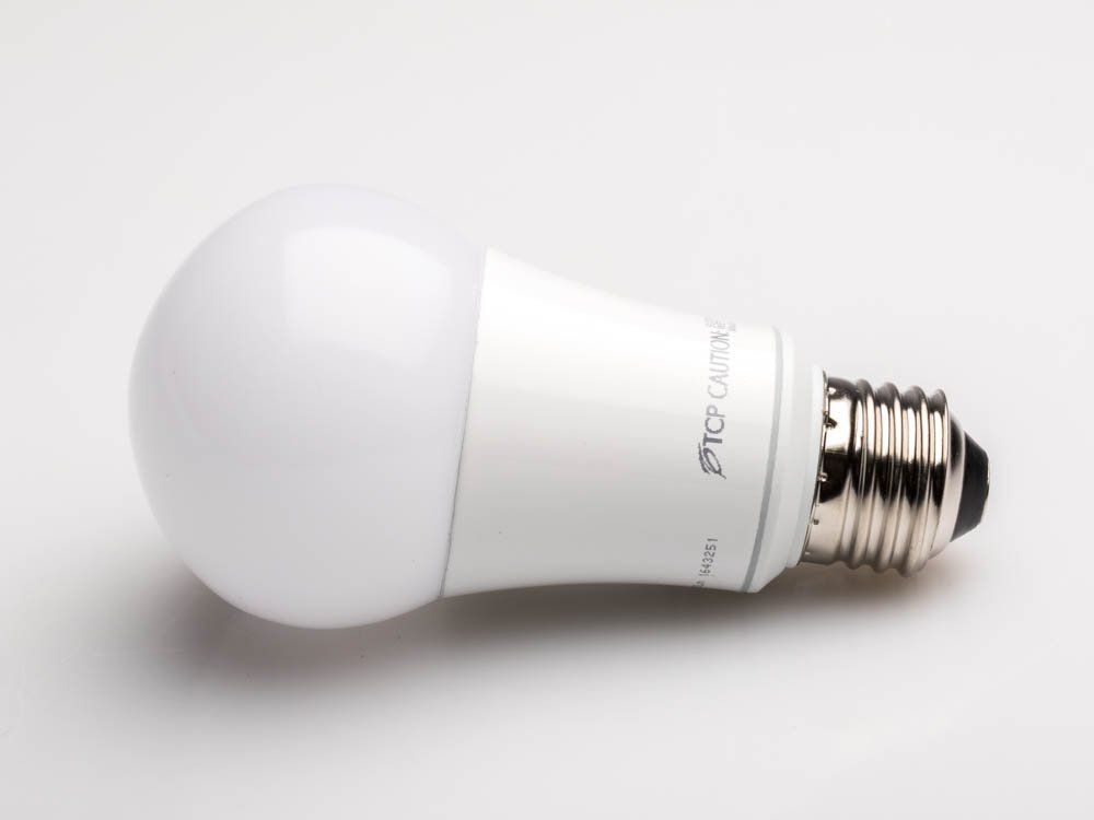 TCP Dimmable 9.5 Watt 3000K A19 LED Bulb, Wet Listed & Suitable for Fully Enclosed Fixtures