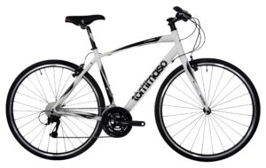 tommaso la forma aluminum & carbon mens hybrid bike women road bicycle adult bike womens hybrid bikes city bike commuter bike mens bike touring flat bar hybrid bicycle - white - large 58cm