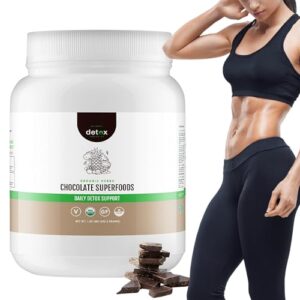 detox organics chocolate superfood powder, detox cleanse for your body, bloating relief, immune support supplement smoothie detox mix, greens blend superfood, low carb, vegan, soy free, dairy free