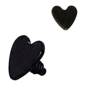 cocobul body jewelry pvd plated over 316l stainless steel 4mm black heart dermal anchor screw top