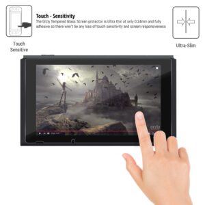 Orzly Glass Screen Protectors Compatible with Nintendo Switch - Premium Tempered Glass Screen Protector Twin Pack [2X Screen Guards - 0.24mm] for 6.2 Inch Tablet Screen on Nintendo Switch Console