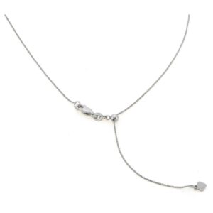 Central Diamond Center 22" Adjustable Box Chain Made in Italy, 1.00mm 10k White Gold