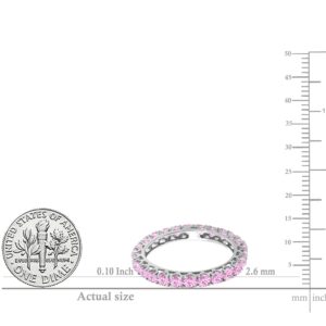 Dazzlingrock Collection 1.80 Carat (ctw) 14K Round Pink Sapphire Ladies Eternity Wedding Band 1 3/4 CT, White Gold, Size 9