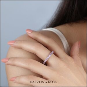 Dazzlingrock Collection 1.80 Carat (ctw) 14K Round Pink Sapphire Ladies Eternity Wedding Band 1 3/4 CT, White Gold, Size 9