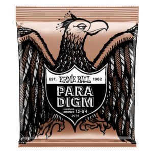 ernie ball paradigm medium light phosphor bronze acoustic guitar strings, 12-54 gauge (p02076)