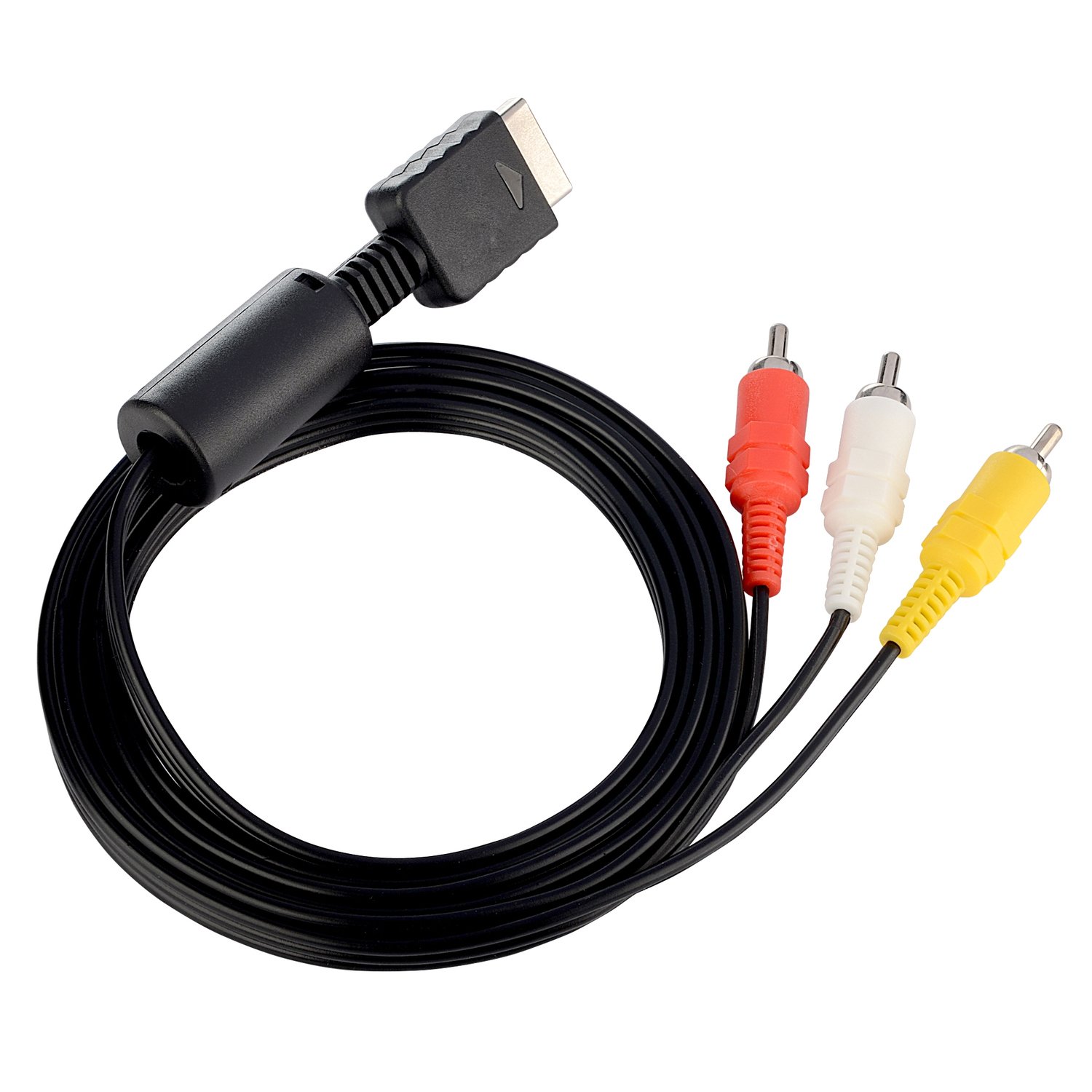 TRADERPLUS 6FT AV to RCA Composite Cable Cord for Sony Playstation 2 (PS2), Playstation 3 (PS3)