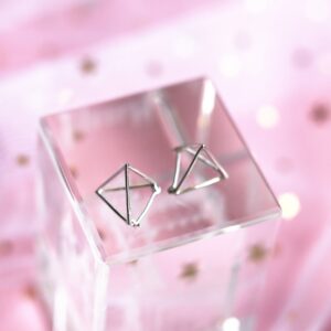 Helen de Lete Simple Geometric Triangle Sterling Silver Stud Earrings