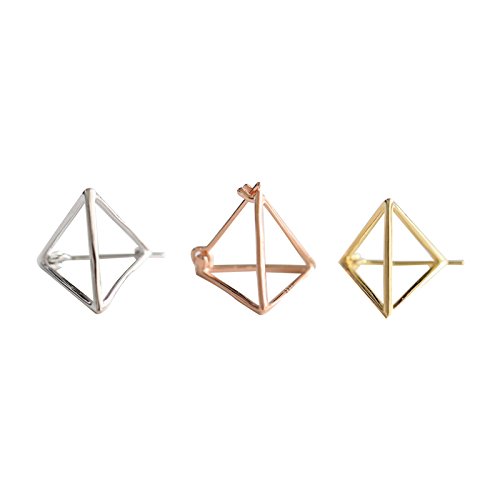 Helen de Lete Simple Geometric Triangle Sterling Silver Stud Earrings